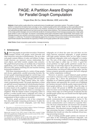 PAGE: A Partition Aware Engine for Parallel Graph Computation | PDF