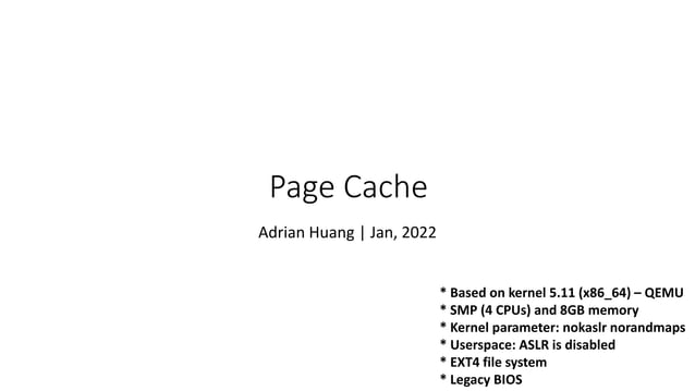 Page cache in Linux kernel | PDF