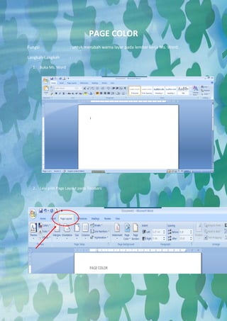 How to make Page Color in your Ms. Word sheet | PDF