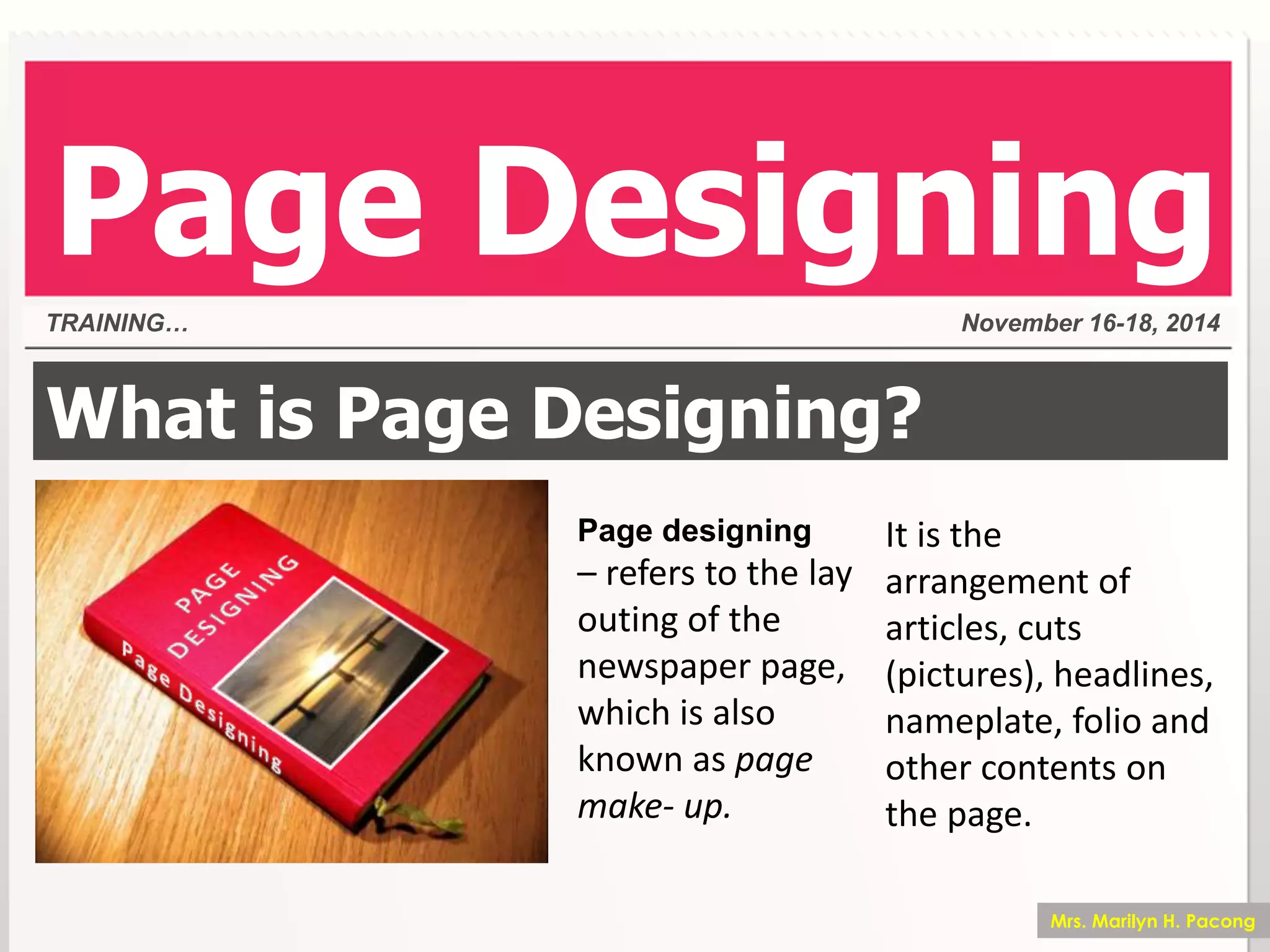 Journalism: Guidelines and Steps in Page Designing | PPTX