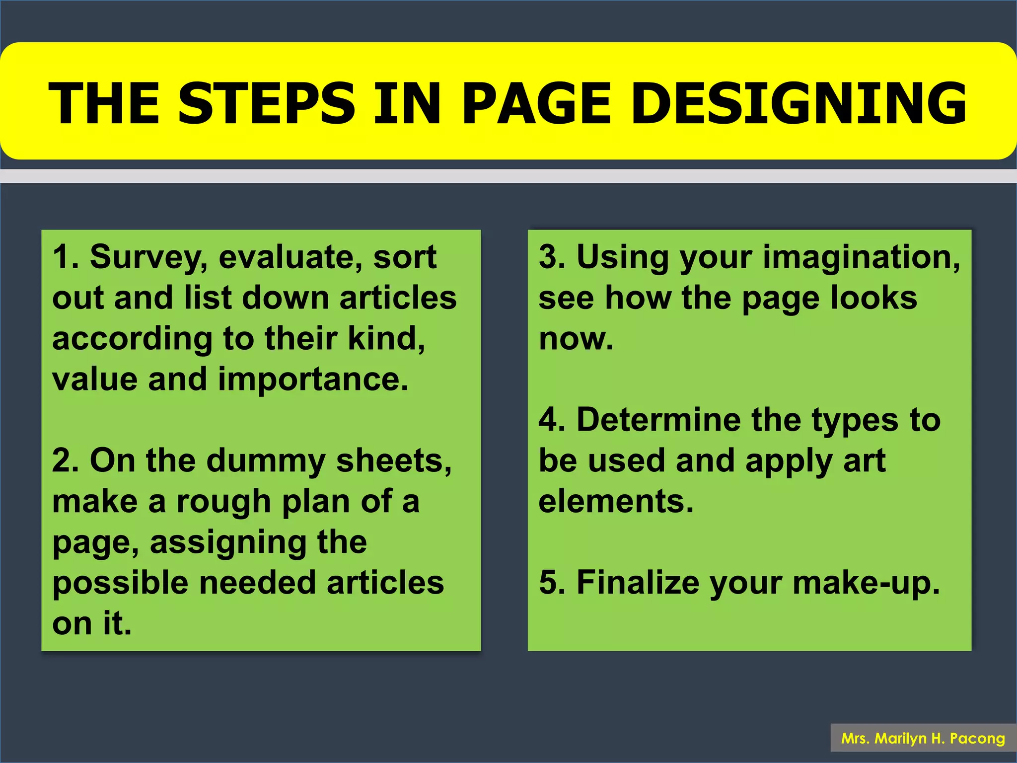Journalism: Guidelines and Steps in Page Designing | PPTX