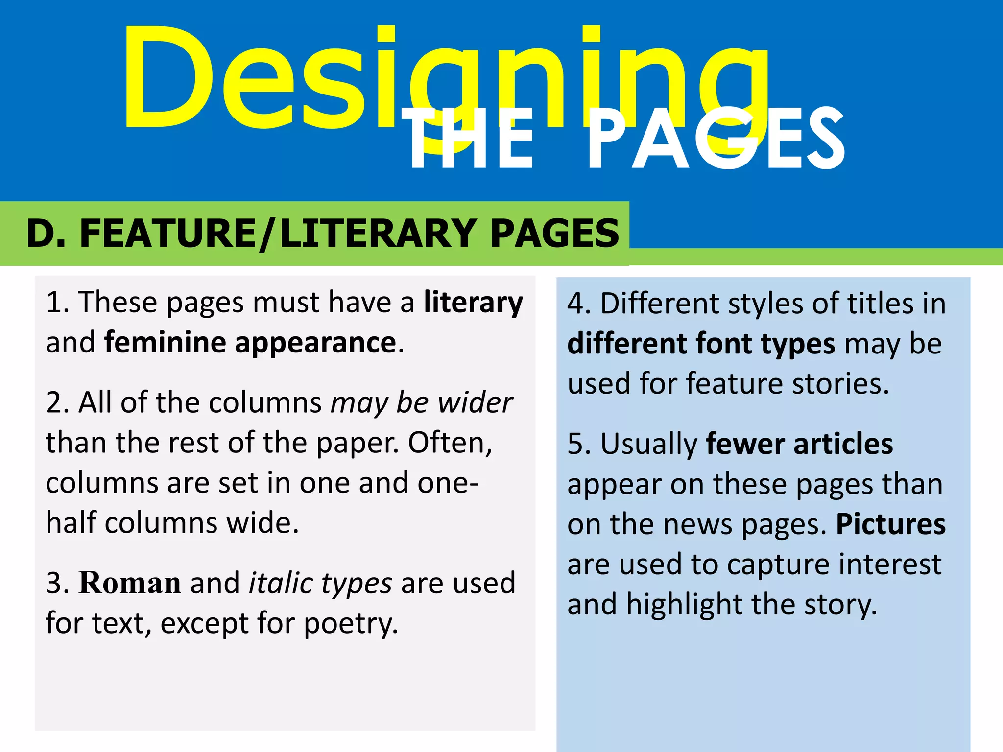 Journalism: Guidelines and Steps in Page Designing | PPTX