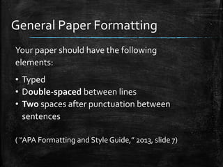 APA Page Formatting Basics | PPT