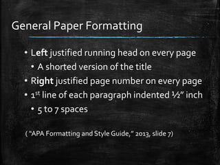 APA Page Formatting Basics | PPT