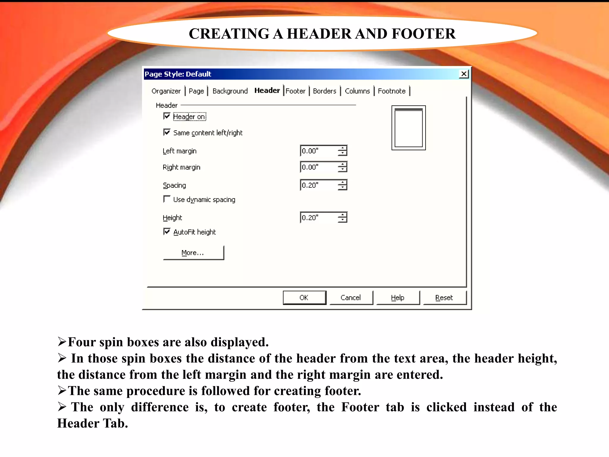 Creating a Header and Footer - R.D.Sivakumar | PPTX