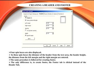 Creating a Header and Footer - R.D.Sivakumar | PPTX