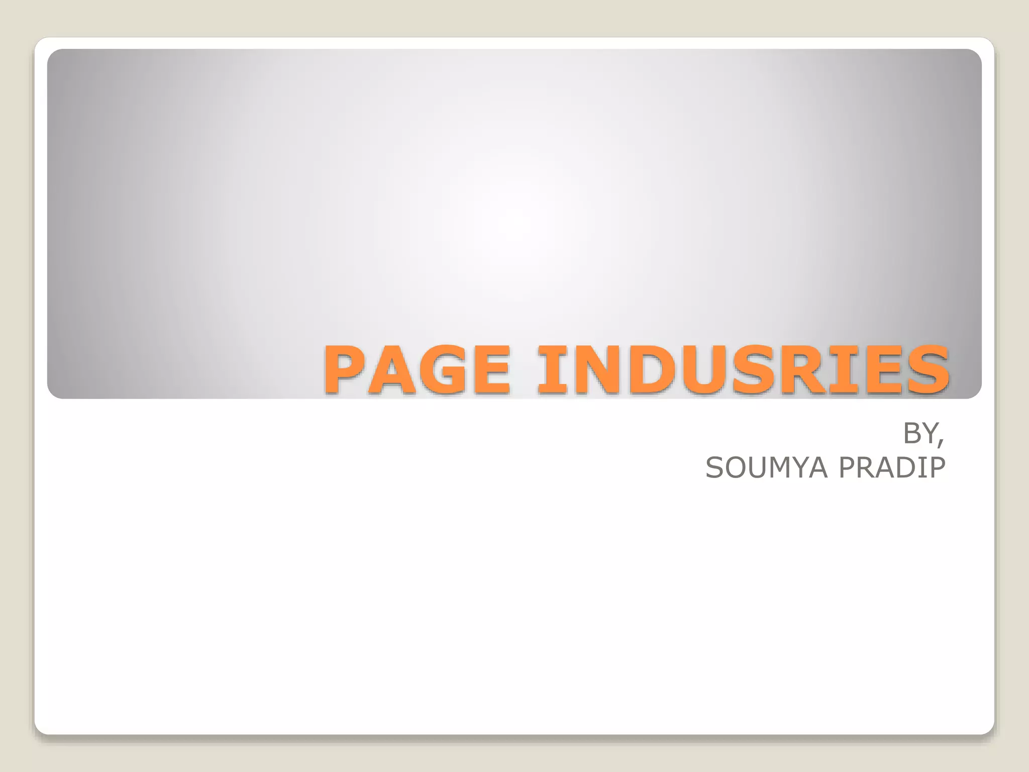 Page indusries | PPTX