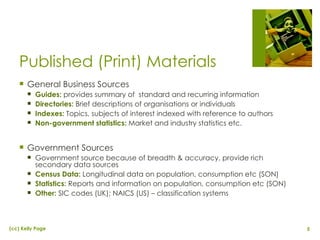 External Secondary Data Sources | PPT