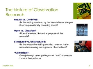 Ethnography and Observation in Applied Marketing Research | PPT