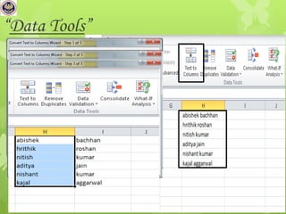 Pagelayout & data tab of ms excel 2010 | PPTX