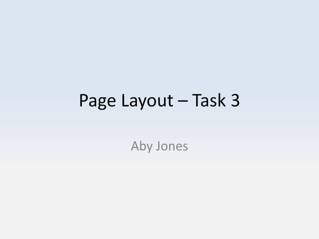 Page Layout Task 3 | PPT