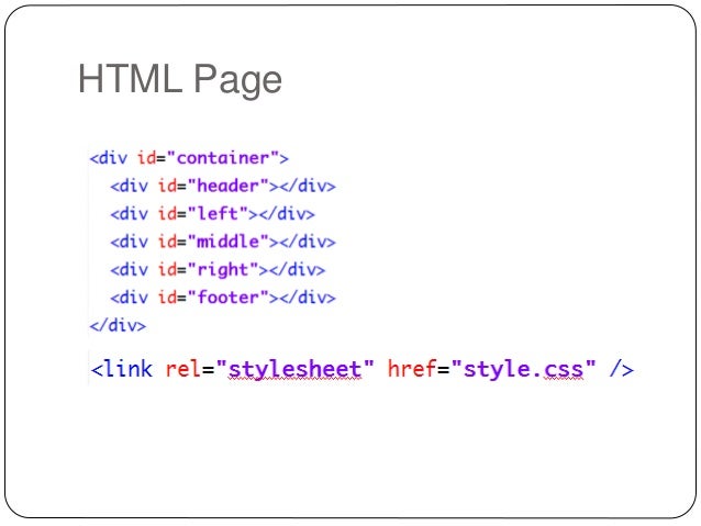 Page layout with css