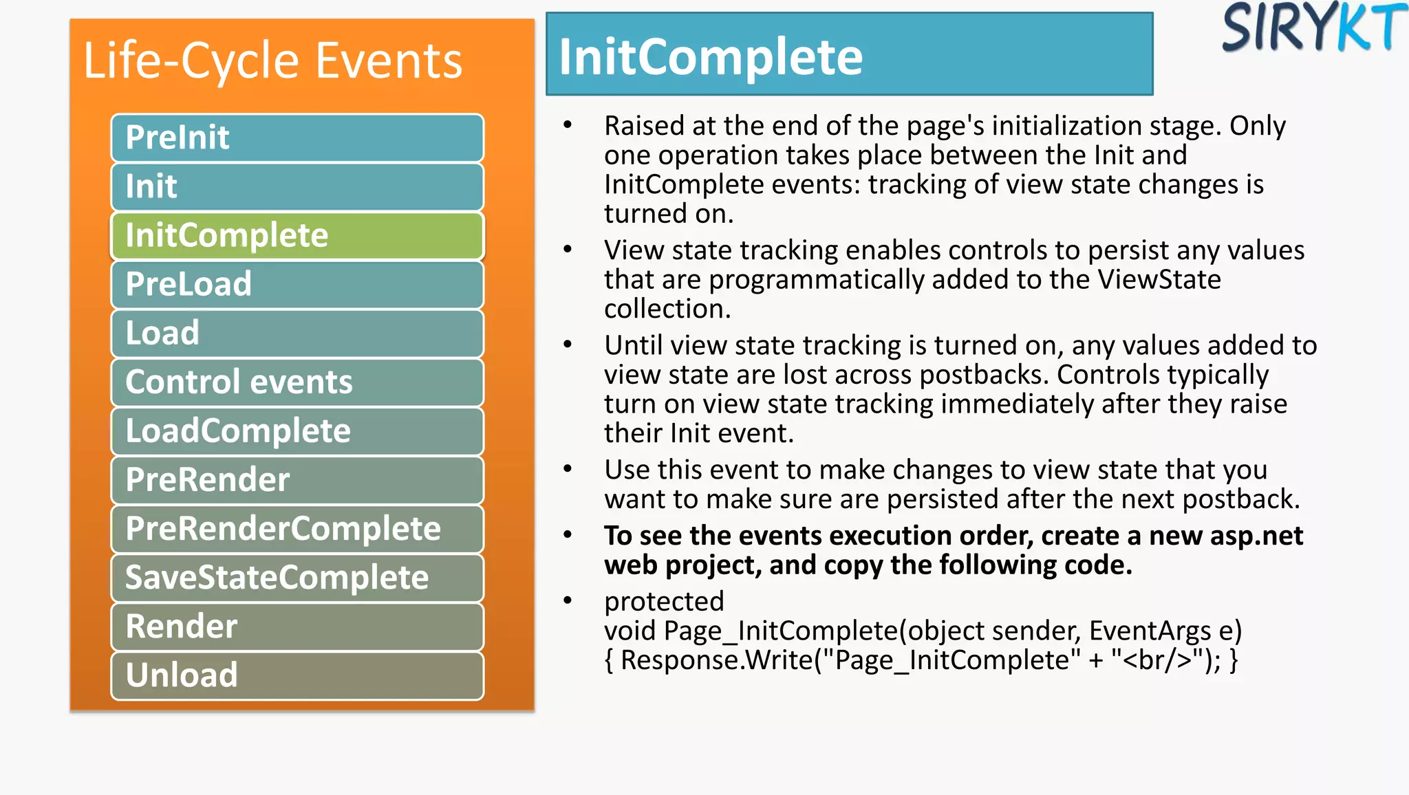 Page life cycle IN ASP.NET | Web Development | Internet