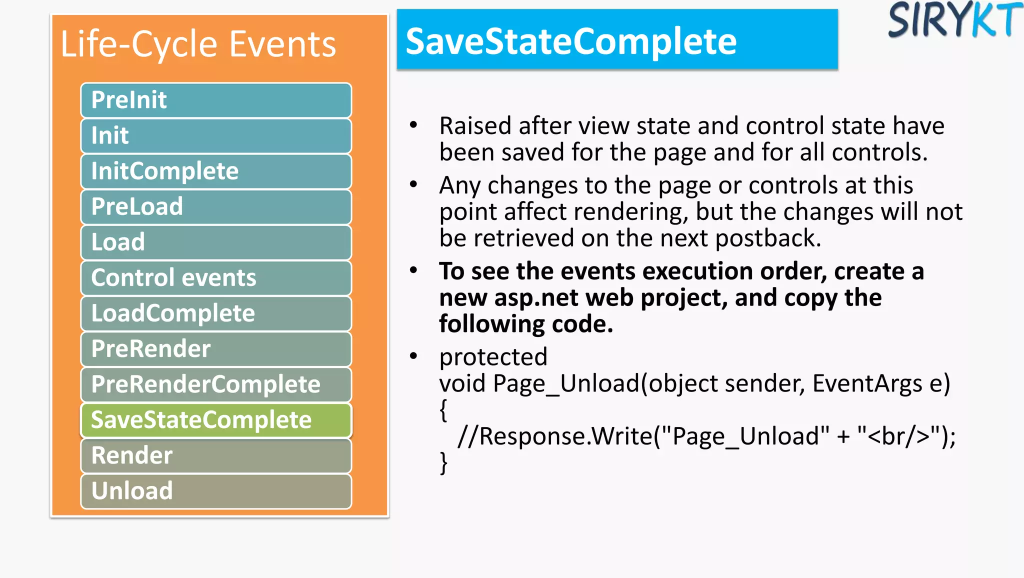 Page life cycle IN ASP.NET | Web Development | Internet