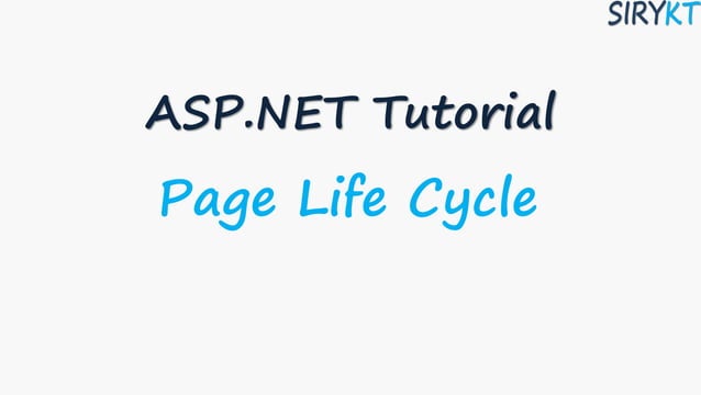 Page life cycle IN ASP.NET | Web Development | Internet