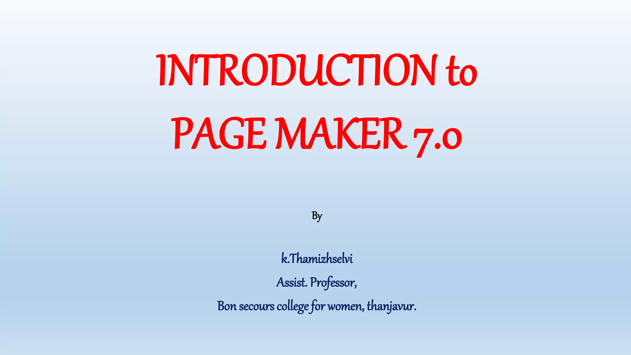 Adobe Pagemaker 7 0 Pptx
