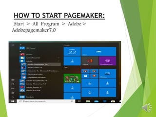 Pagemaker7.0 layout | PPTX | Desktop Publishing | Computer Software and Applications