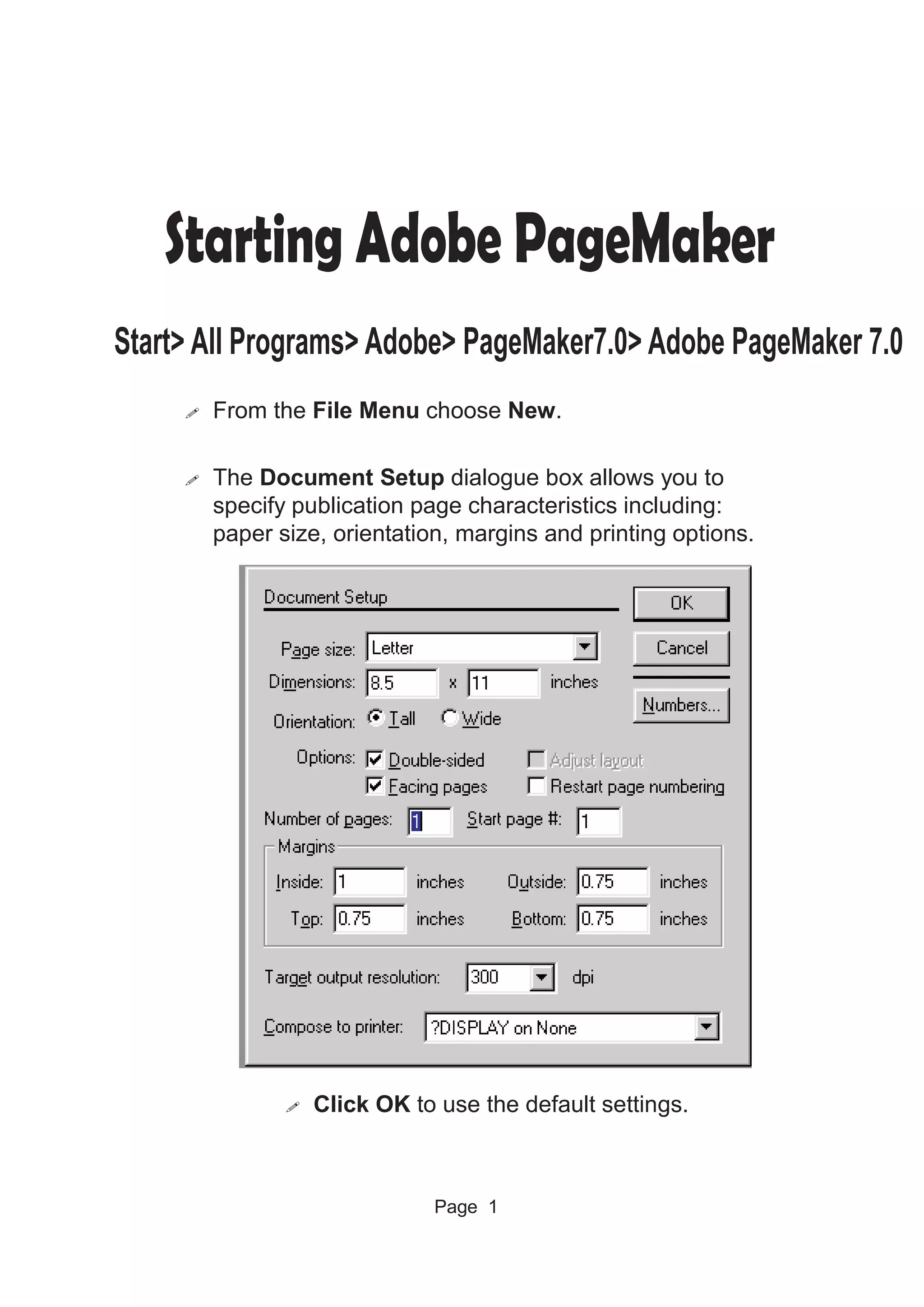 Pagemaker handout by Engr. Spark Ovadje | PDF
