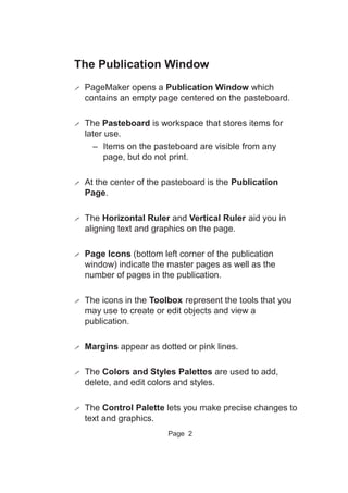Pagemaker handout by Engr. Spark Ovadje | PDF