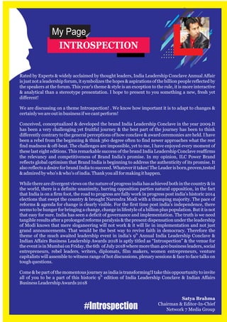 India Leadership Conclave 2018 - Introspection | PDF