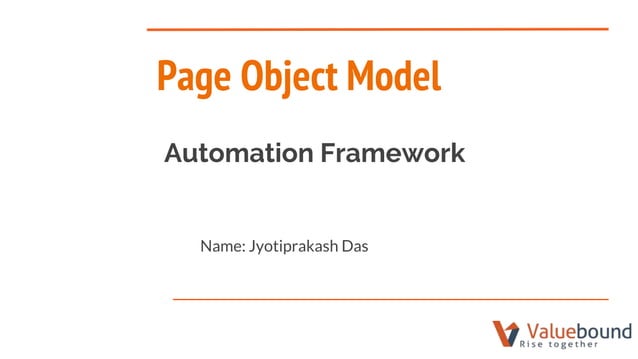 Setting up Page Object Model in Automation Framework | PPTX
