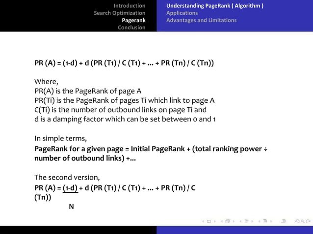 Pagerank Algorithm Explained | PPT