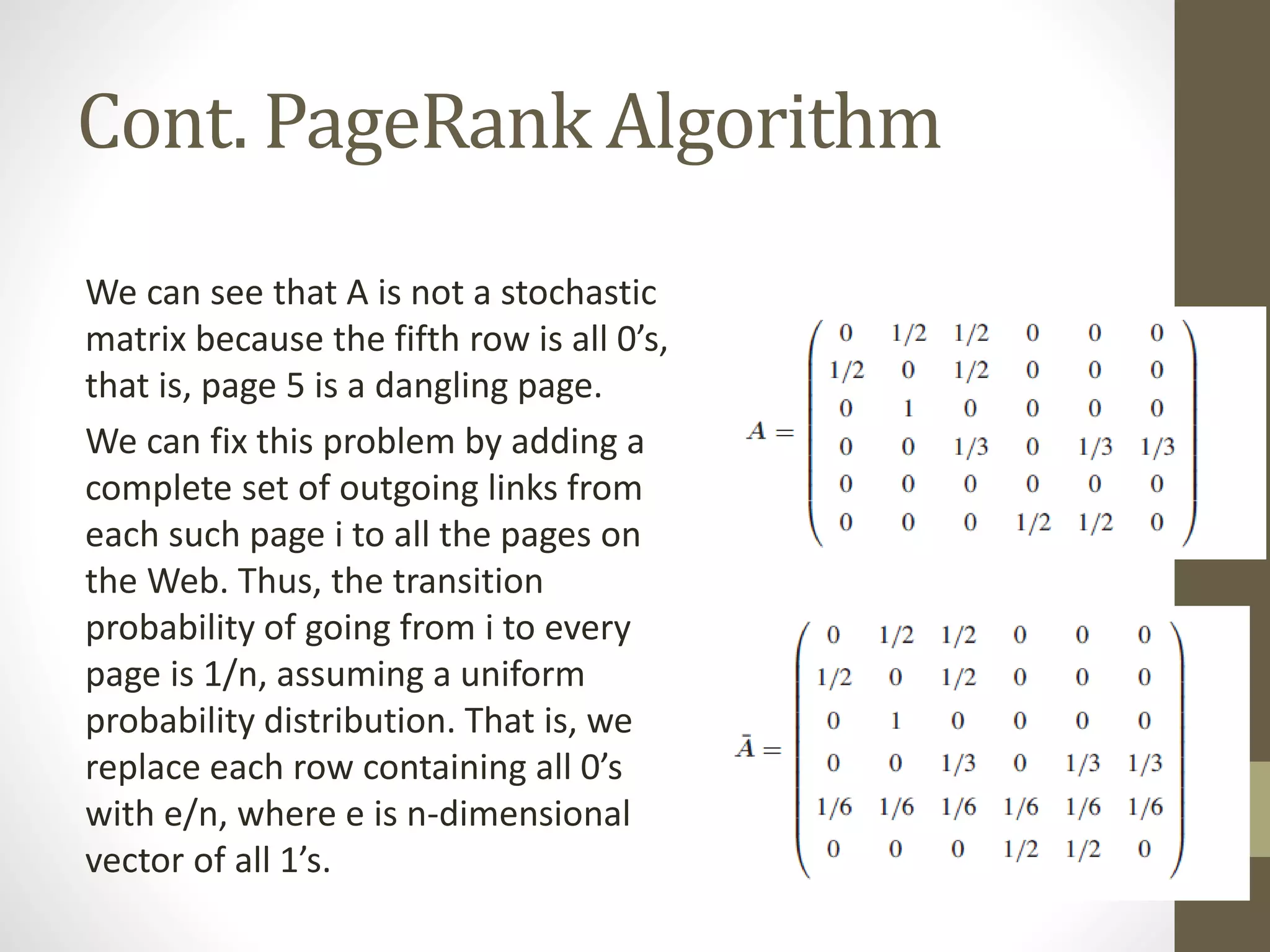 PageRank Algorithm In data mining | PPTX | Search | Internet