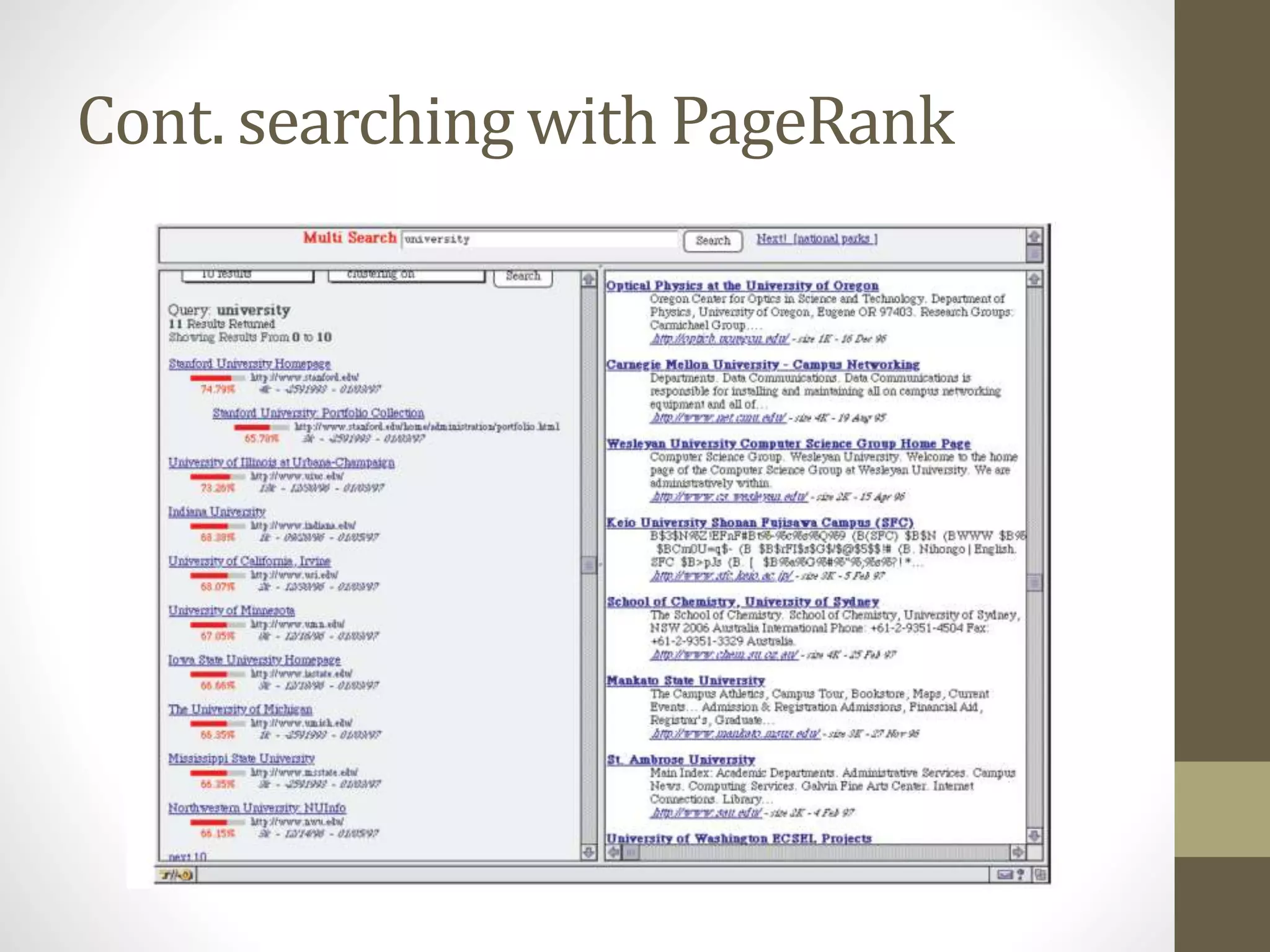 PageRank Algorithm In data mining | PPTX | Search | Internet