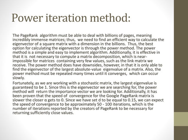 PageRank Algorithm In data mining | PPTX | Search | Internet