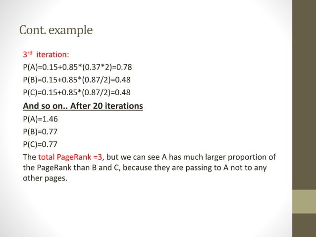 PageRank Algorithm In data mining | PPTX | Search | Internet