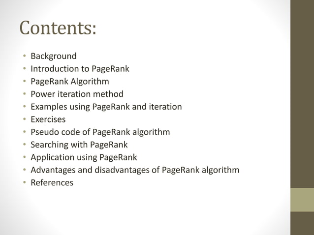 PageRank Algorithm In data mining | PPTX | Search | Internet