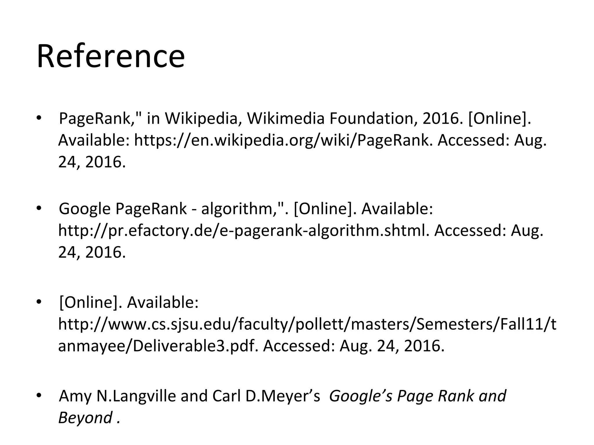 Page rank algortihm | PPTX