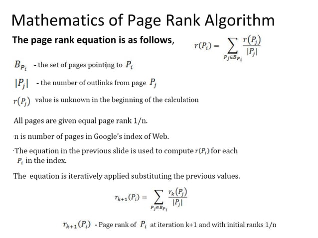 Page rank algortihm | PPT