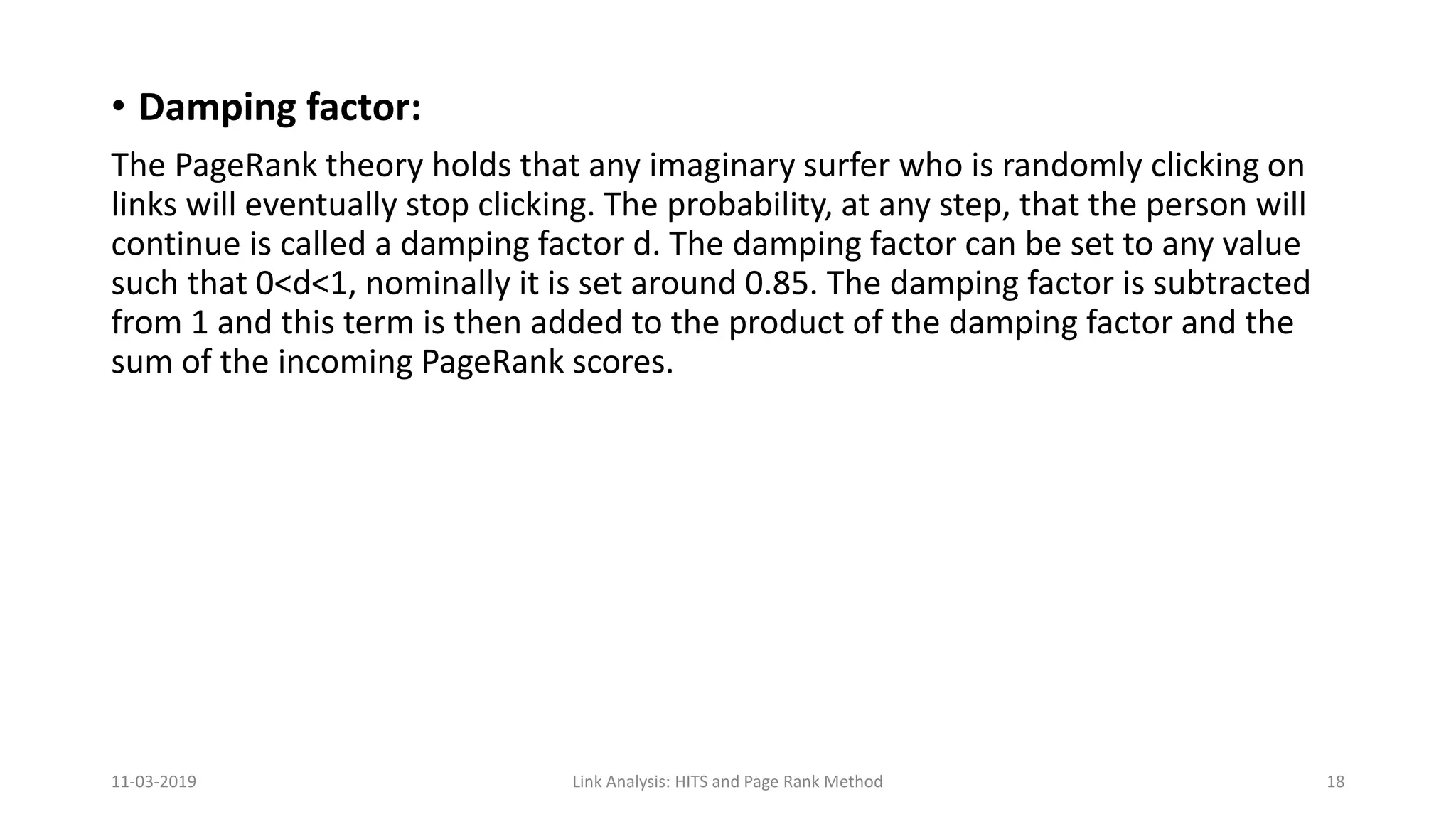 Link analysis : Comparative study of HITS and Page Rank Algorithm | PPT