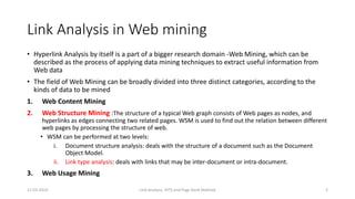 Link analysis : Comparative study of HITS and Page Rank Algorithm | PPT