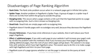 Link analysis : Comparative study of HITS and Page Rank Algorithm | PPT