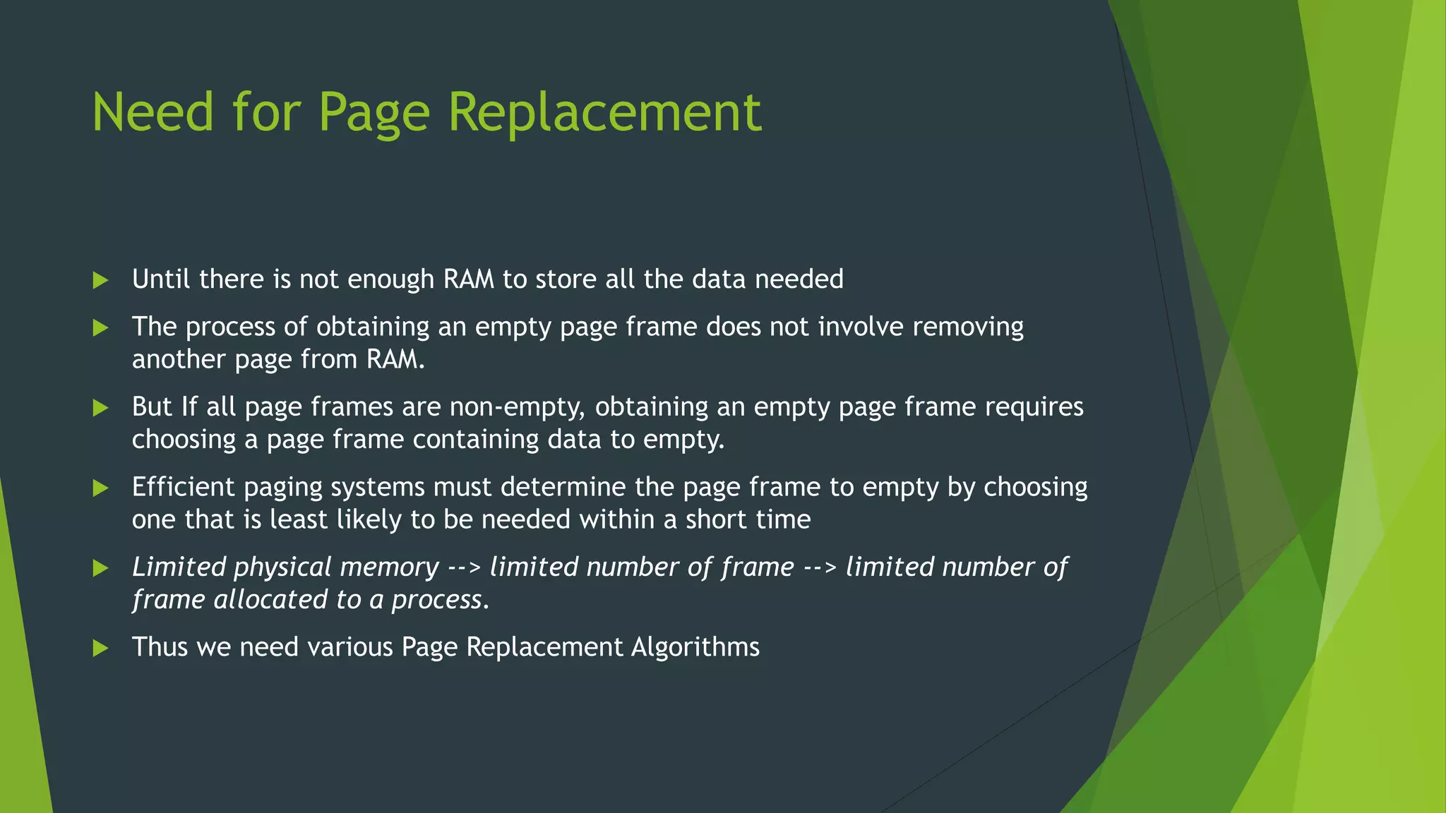 Page replacement | PPTX | Data Storage and Warehousing | Computing