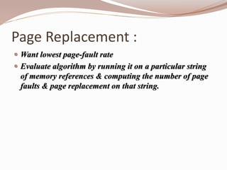 Page replacement algorithm | PPTX