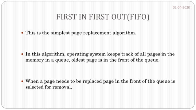 Page replacement algorithm | PPTX