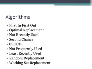 Page replacement algorithms | PPTX | Computing | Technology & Computing