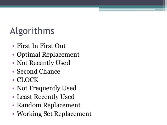 Page replacement algorithms