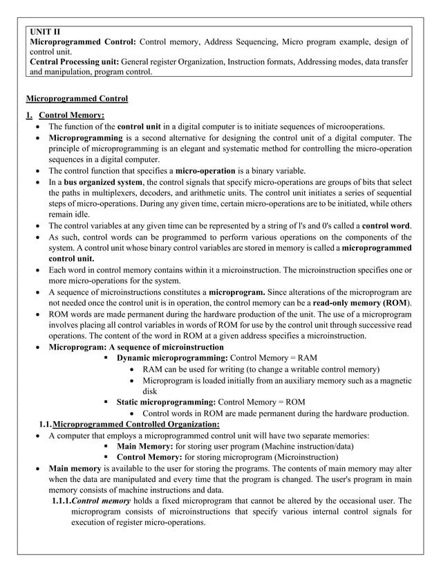 CS304PC:Computer Organization and Architecture UNIT II .pdf
