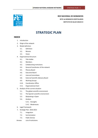 Spanish National Biobank Network Strategic Plan | PDF