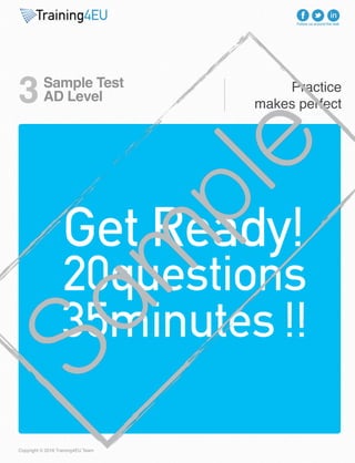 01 Verbal Reasoning Sample Tests - EU EPSO - AD Level - Vol 1 | PDF
