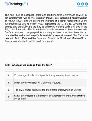 01 Verbal Reasoning Sample Tests - EU EPSO - AD Level - Vol 1 | PDF