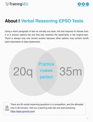 01 Verbal Reasoning Sample Tests - EU EPSO - AD Level - Vol 1 | PDF