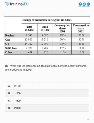 02 Numerical Reasoning Sample Tests - EU EPSO - AST Level - Vol 1 | PDF
