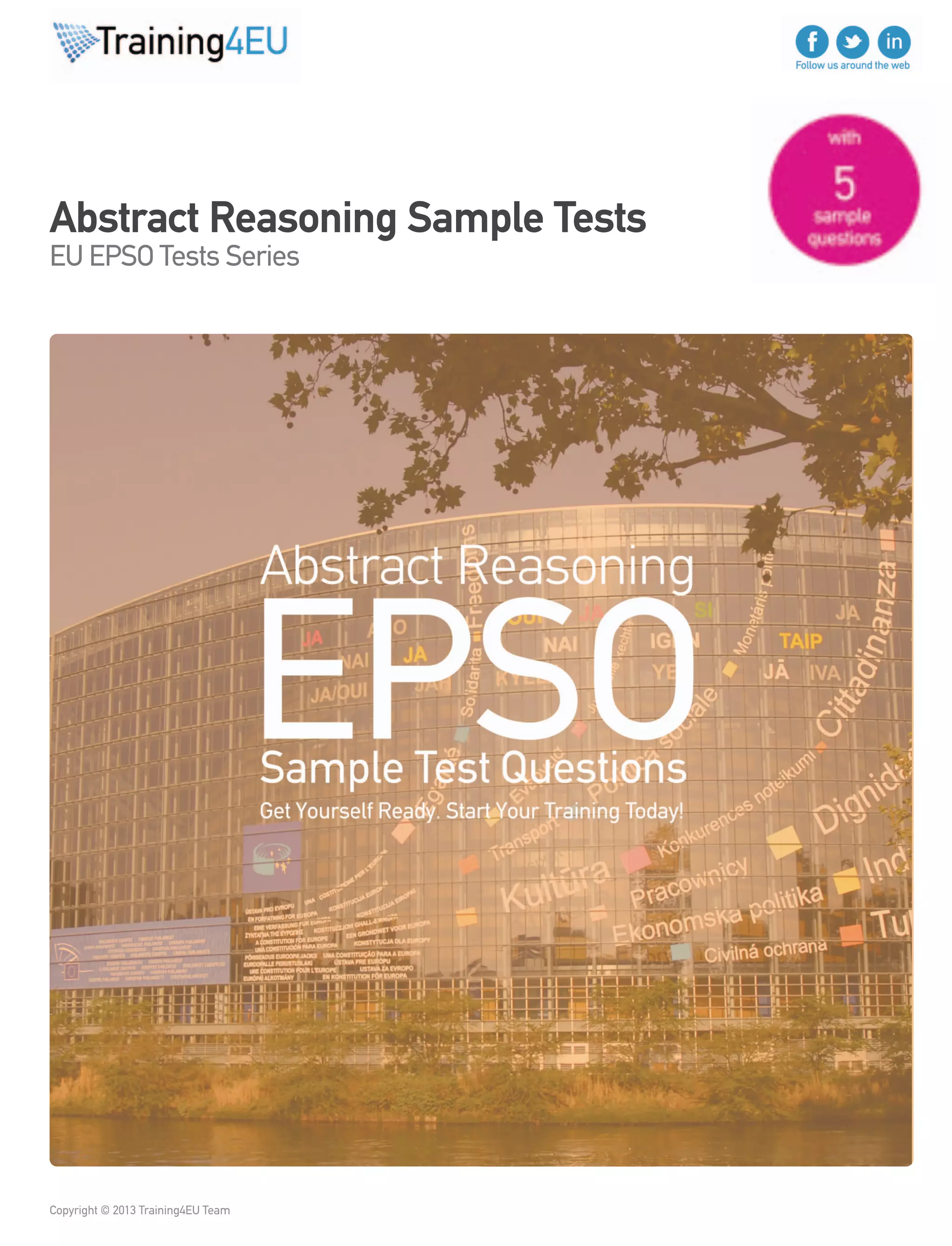 03 Abstract Reasoning Sample Tests - EU EPSO - AST Level - Vol 1 | PDF