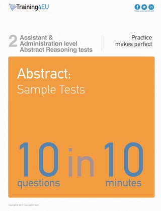 03 Abstract Reasoning Sample Tests - EU EPSO - AST Level - Vol 1 | PDF