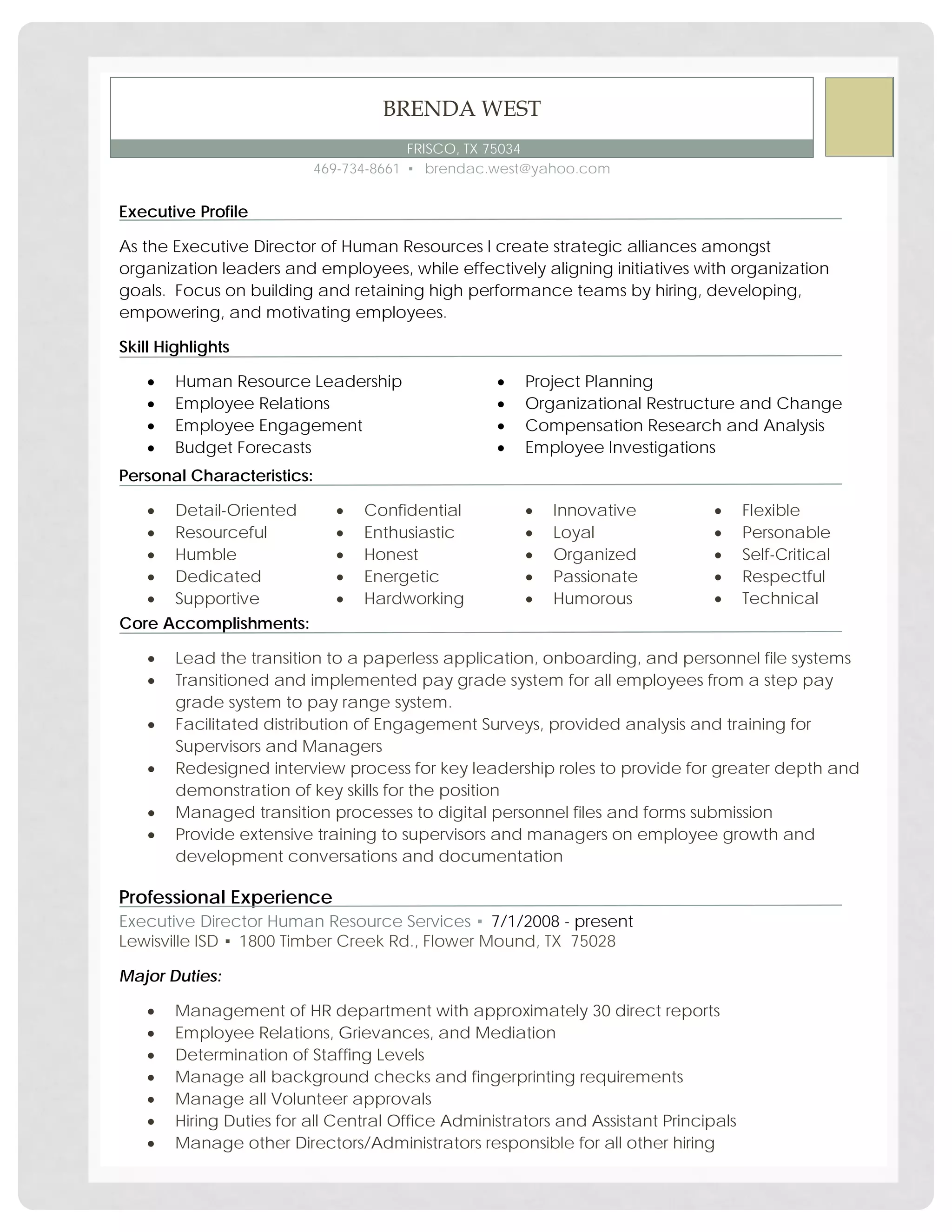 Brenda C West Resume and Cover Letter | PDF
